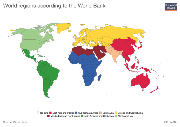 World-Bank-Regions - Precious Metals Mining